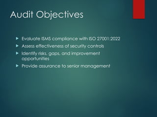 ISO 27001 Audit Plan Presentation for small org | PPTX
