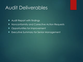ISO 27001 Audit Plan Presentation for small org | PPTX