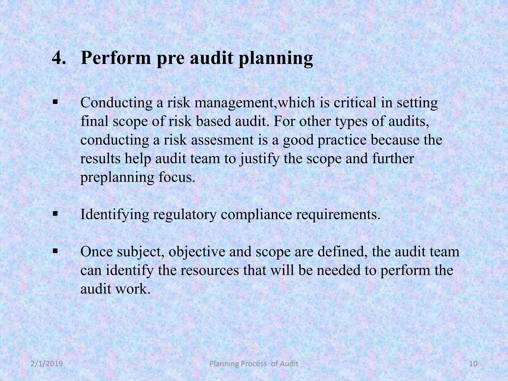planning process in audit ppt | PPTX