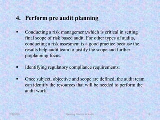 planning process in audit ppt | PPTX