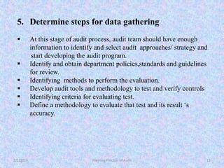planning process in audit ppt | PPTX