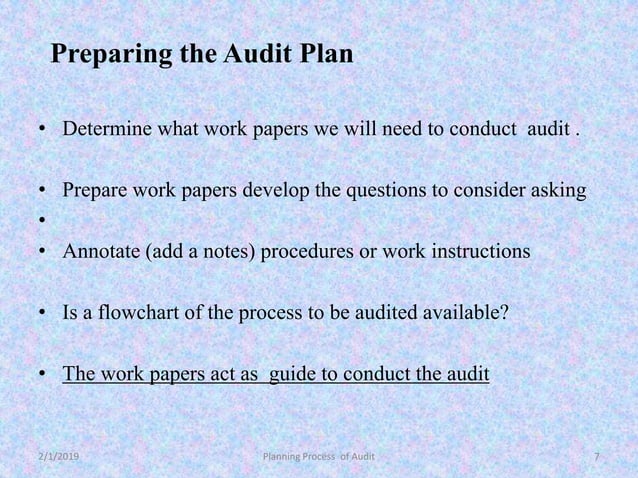 planning process in audit ppt | PPTX | Financial Planning | Personal Finance