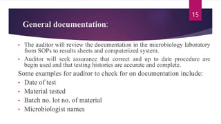 Auditing of microbiology laboratory | PPTX