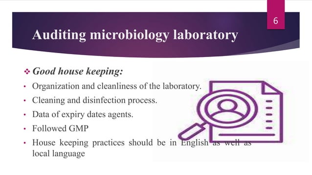 Auditing of microbiology laboratory | PPTX
