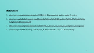 GOOD LABORATORY PRACTICES AUDIT PRESENTATION | PPTX