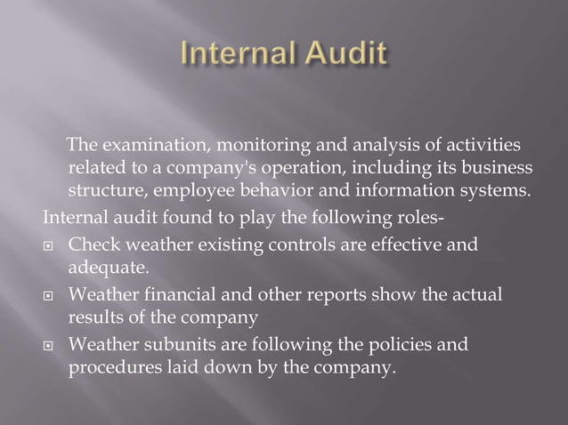 Audit presentation | PPTX