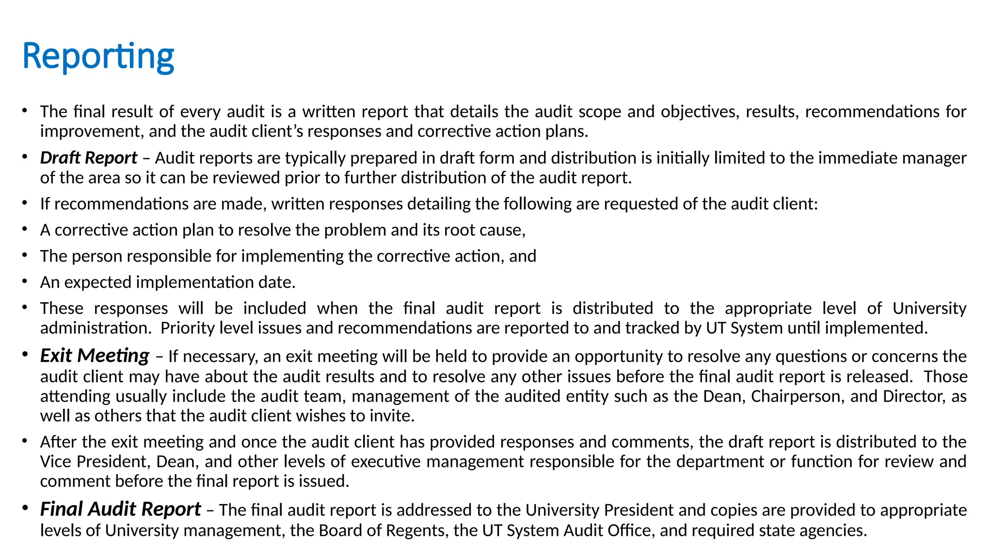 Audit Process presentation for Bachelors | PPTX