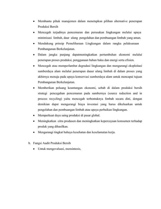 Audit produksi bersih | DOCX