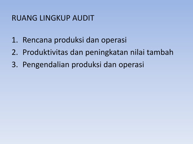 Audit produksi dan operasi (bab 7), Audit Kinerja Manajemen | PPTX