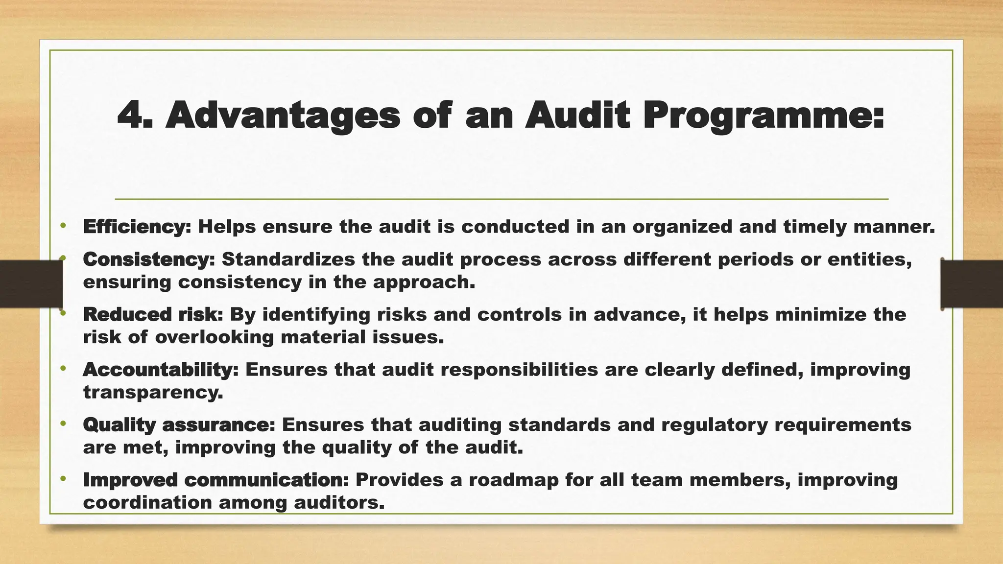 AUDIT PROGRAMME,OBJECTIVES,CHARACTERISTICS, CONTENTS | PPTX
