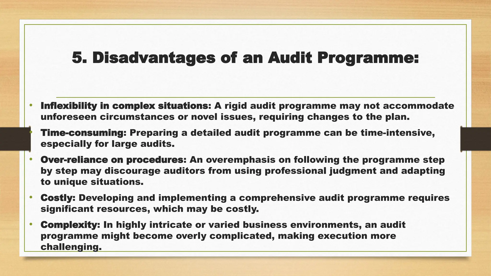 AUDIT PROGRAMME,OBJECTIVES,CHARACTERISTICS, CONTENTS | PPTX