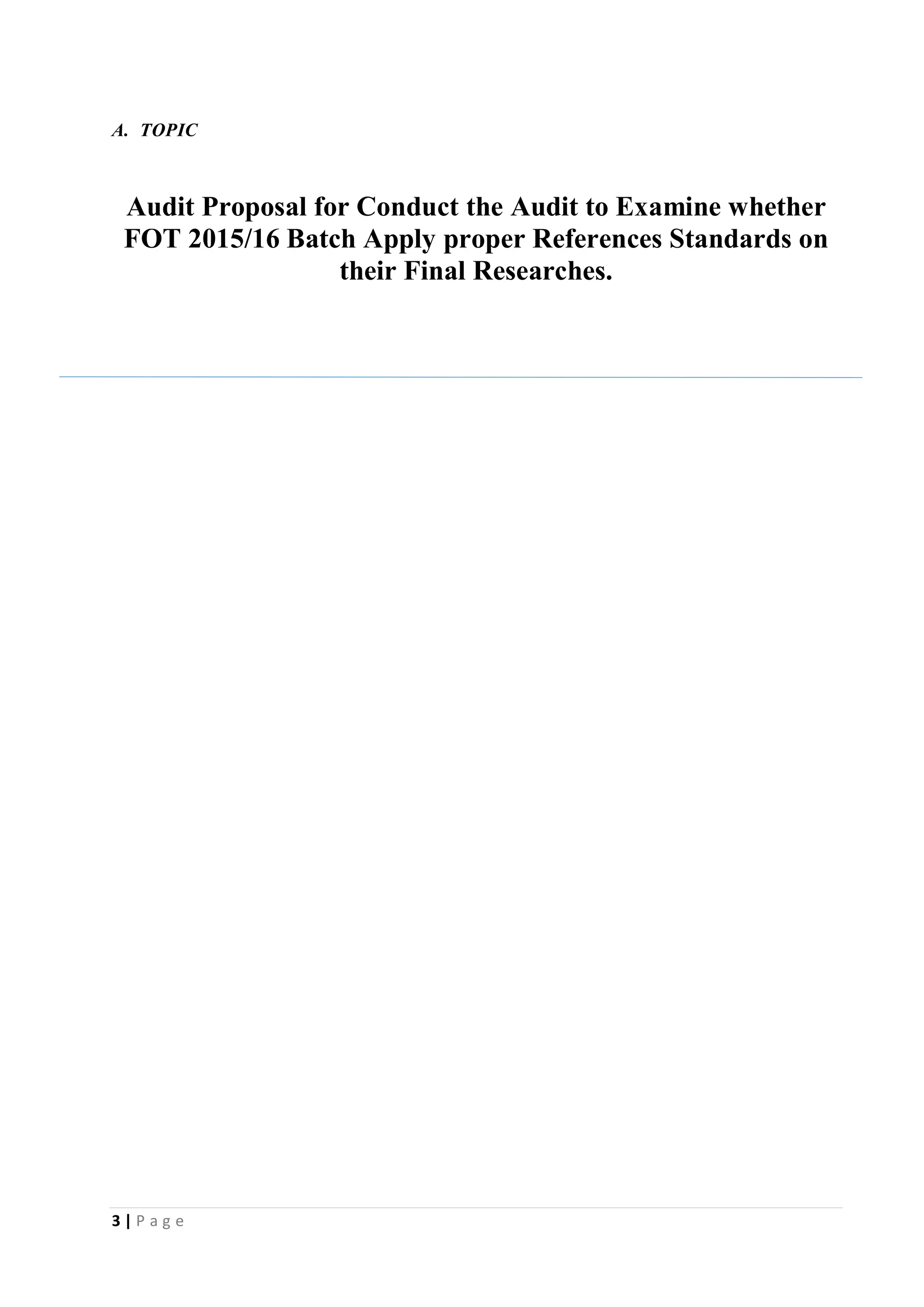 Audit proposal | PDF | Educational Assessment | Education