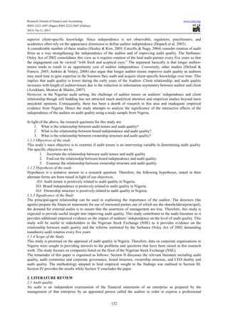 Audit quality and auditors independence in nigeria | PDF | Business ...