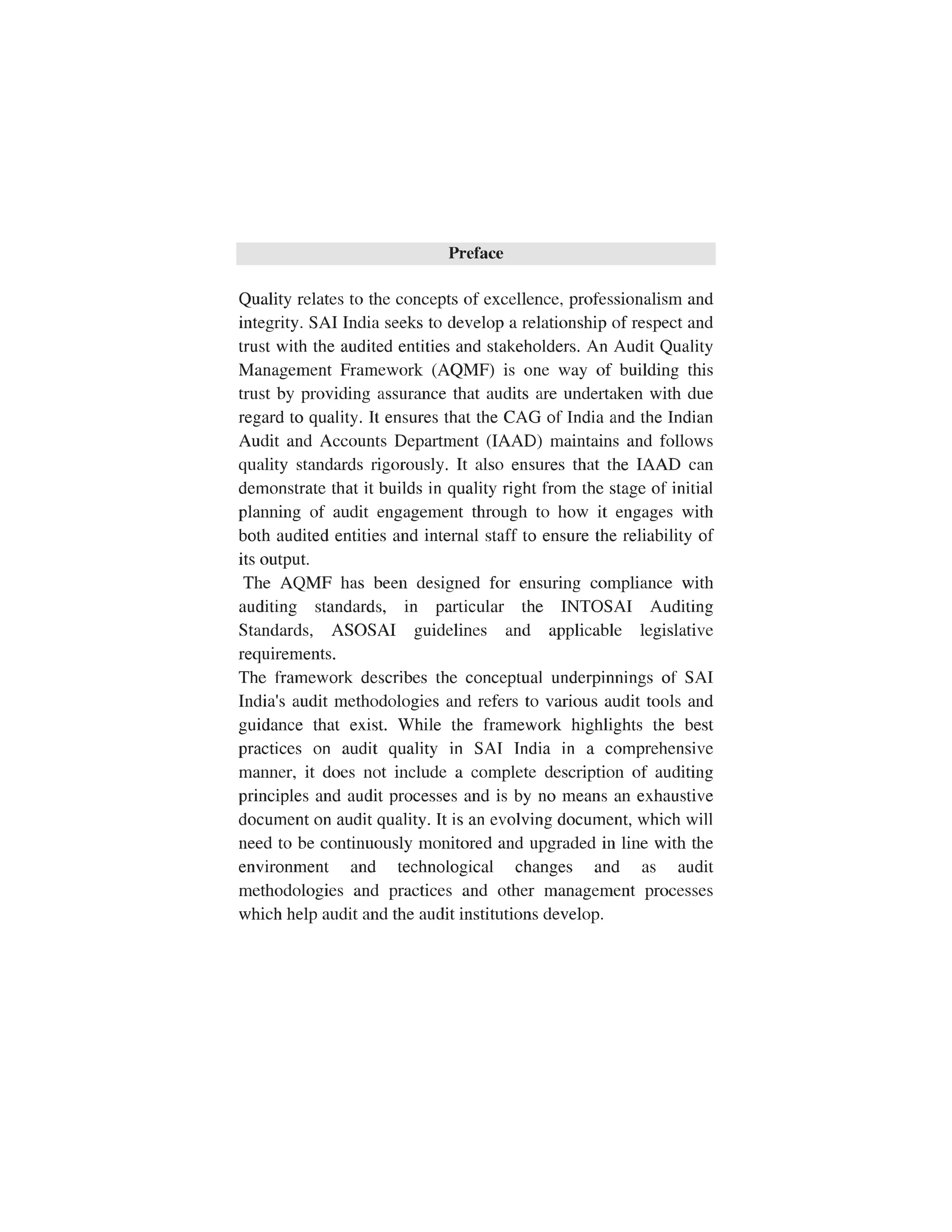 Audit Quality Management Framework | PDF