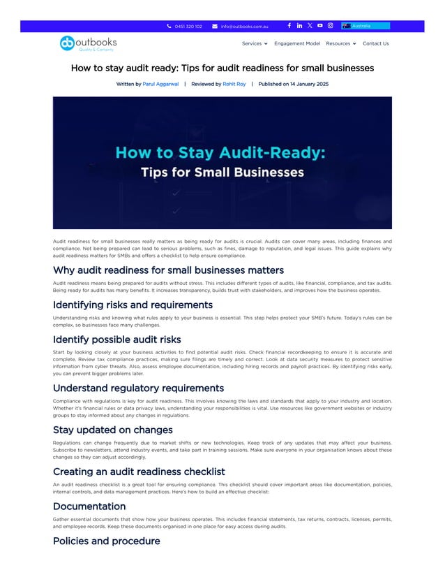 Audit Readiness for Small Businesses: A Practical Guide | PDF