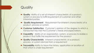 Quality Management System relating definitions | PPTX | Business ...