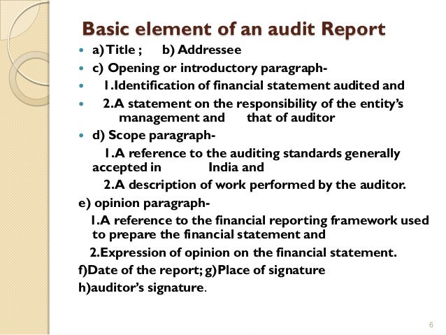 Audit report