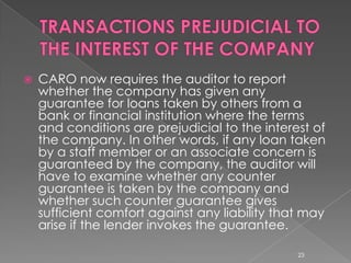 Audit report and caro 2003 | PPT