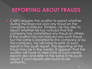 Audit report and caro 2003 | PPT