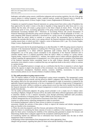 Audit report and going concern assumption in the face of corporate ...