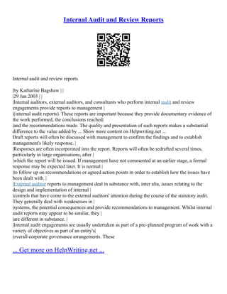 Audit Report And Internal Control Evaluation | PDF
