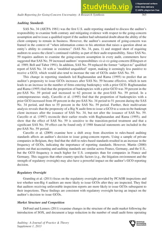 Audit Reporting For Going-Concern Uncertainty A Research Synthesis | PDF