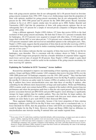 Audit Reporting For Going-Concern Uncertainty A Research Synthesis | PDF