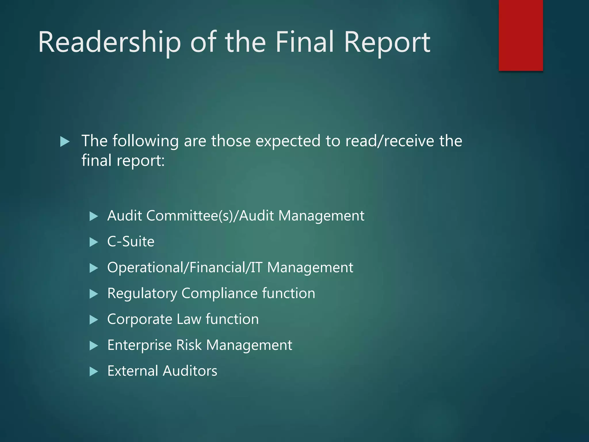 Internal Audit Report Writing Best Practice | PPTX