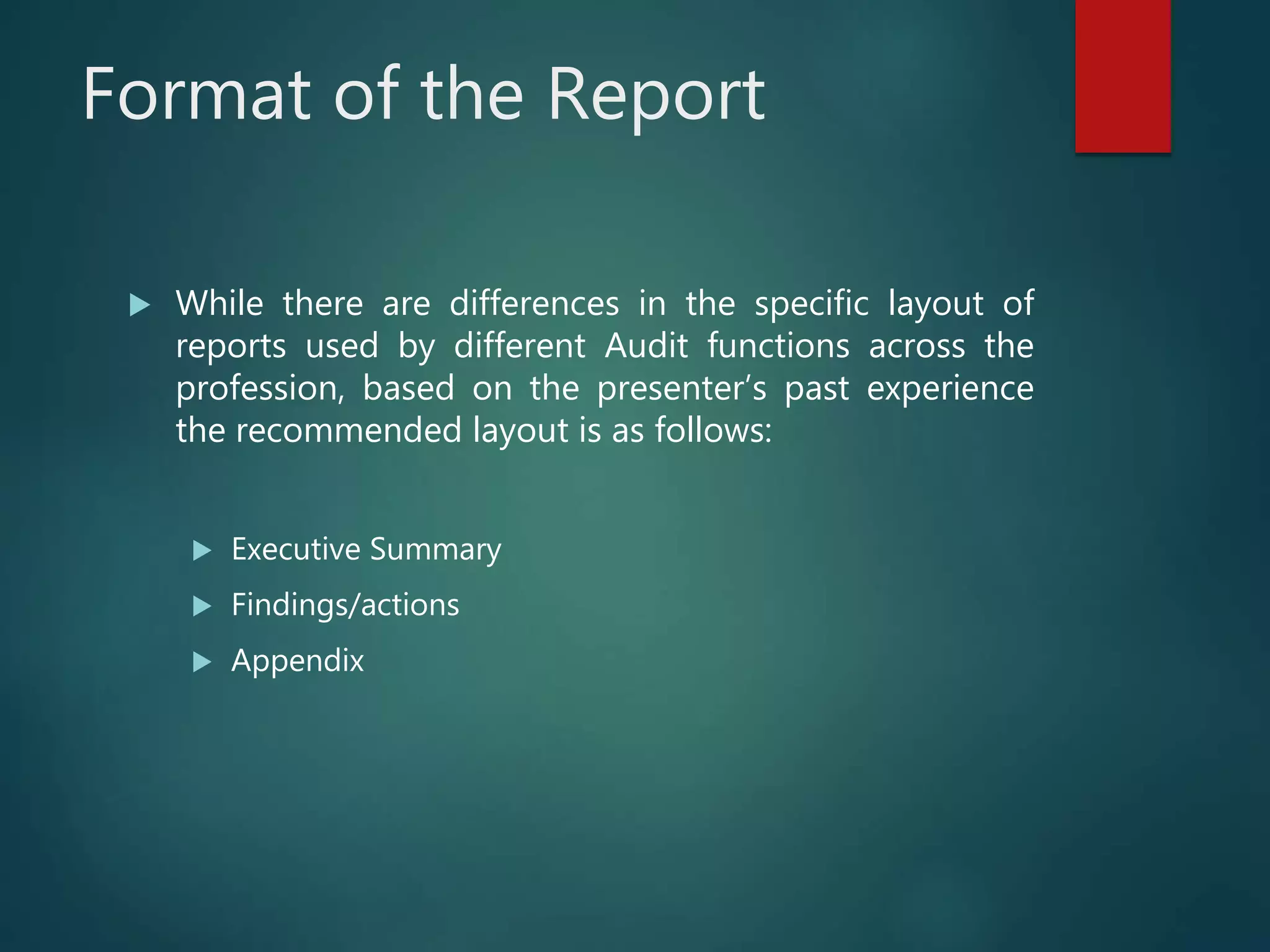 Internal Audit Report Writing Best Practice | PPTX