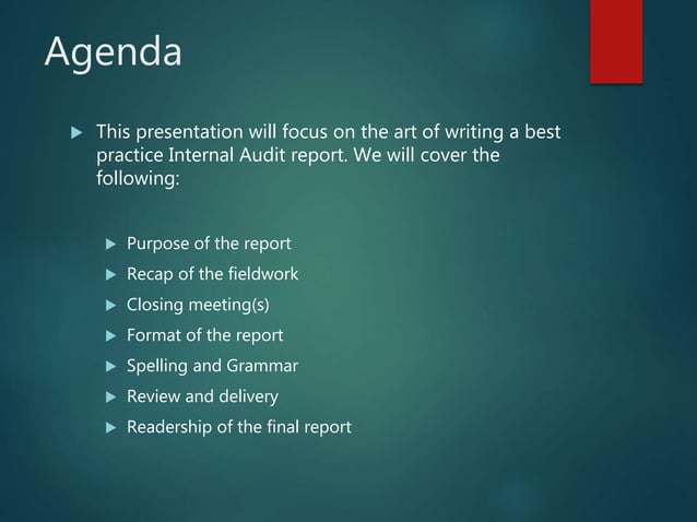 Internal Audit Report Writing Best Practice | PPTX