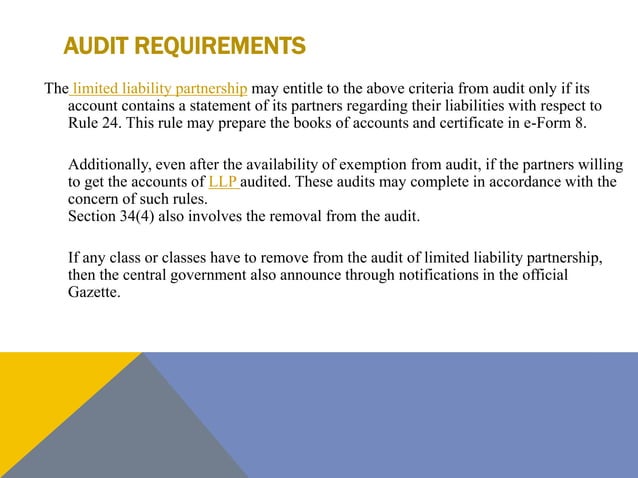 LLP Registration Audit requirements in India | Corpstore | PPT