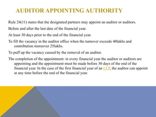 LLP Registration Audit requirements in India | Corpstore | PPT
