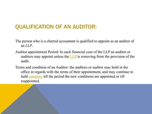 LLP Registration Audit requirements in India | Corpstore | PPT