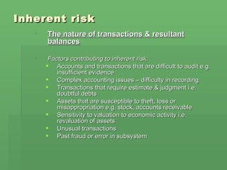 Audit+risk+risk+chapt+7+&+8 | PPT