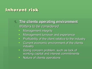 Audit+risk+risk+chapt+7+&+8 | PPT
