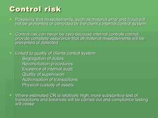 Audit+risk+risk+chapt+7+&+8 | PPT