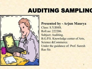 Audit Sampling by - Arjun Maurya.pptx