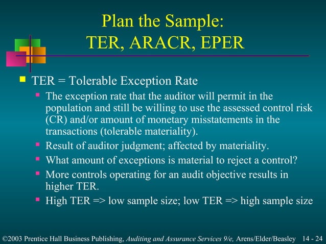 Audit Sampling For Tests Of Controls And Substantive Tests Of Transactions