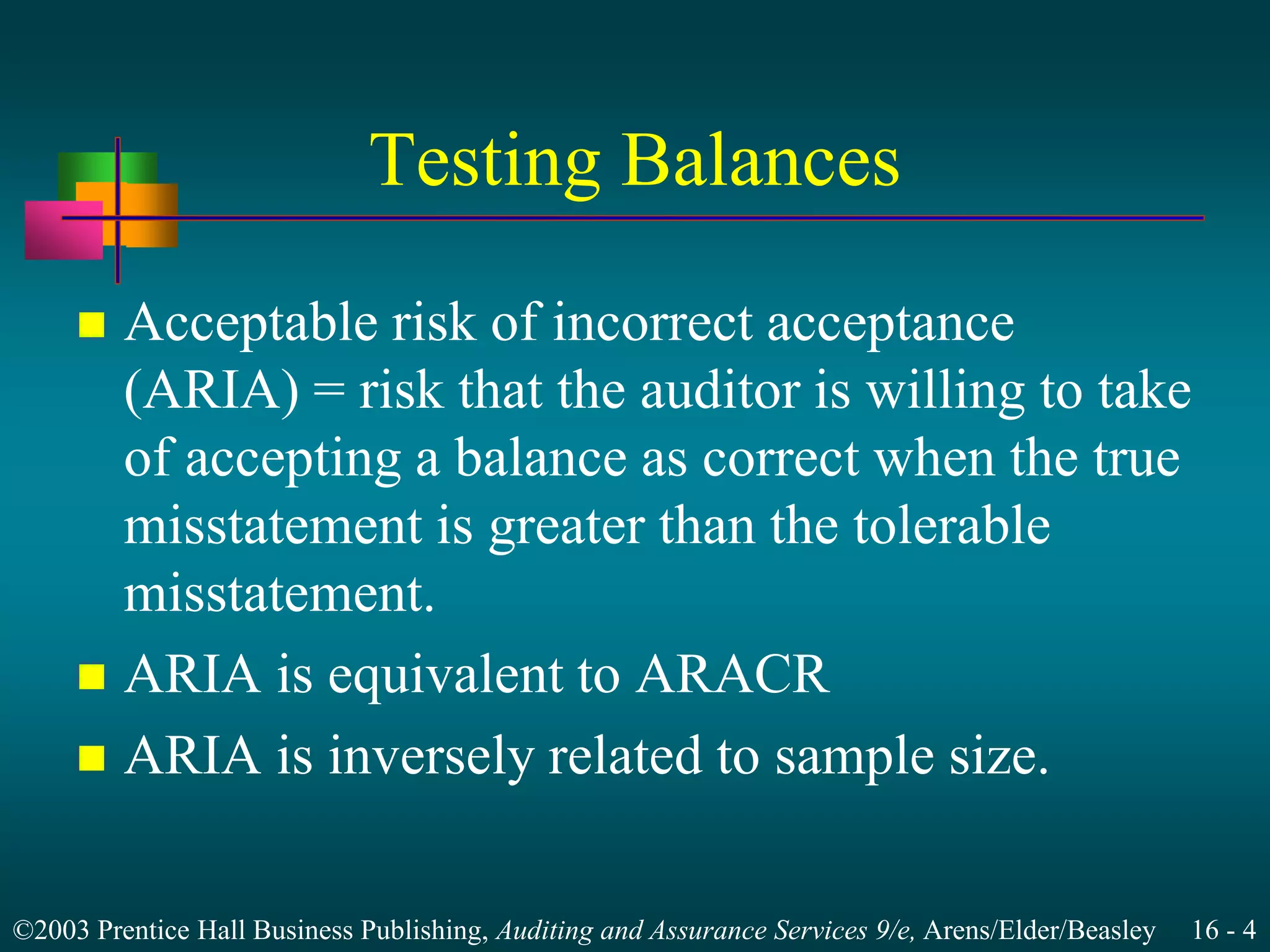 Audit sampling for tests of details of balances | PPT | Business ...