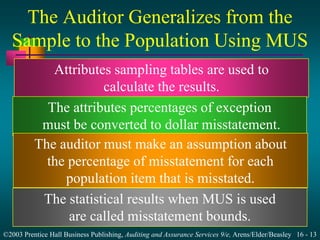 Audit sampling for tests of details of balances | PPT