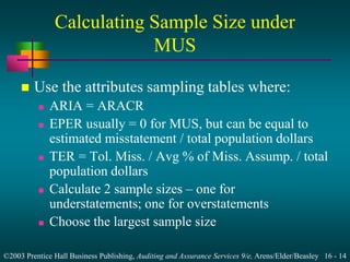 Audit sampling for tests of details of balances | PPT