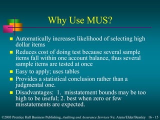 Audit sampling for tests of details of balances | PPT
