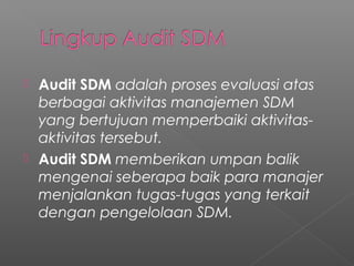 Audit sdm. | PPT