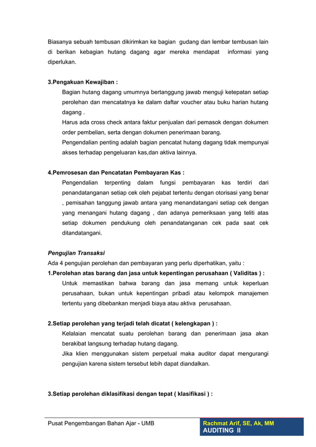 Audit siklus pembayaran | DOC