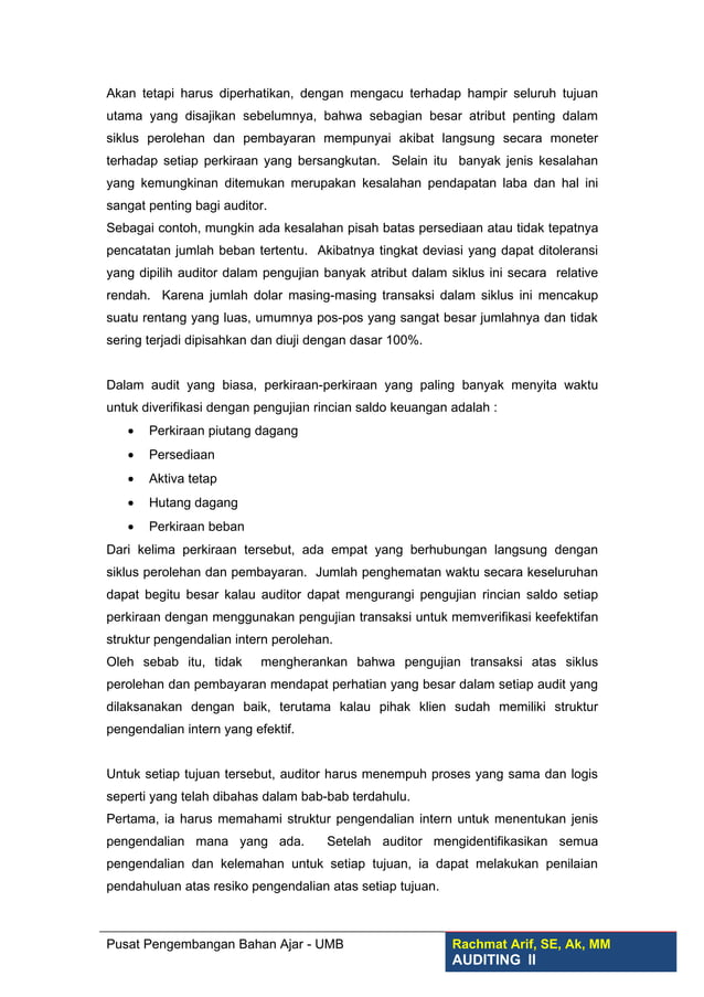 Audit siklus pembayaran | DOC