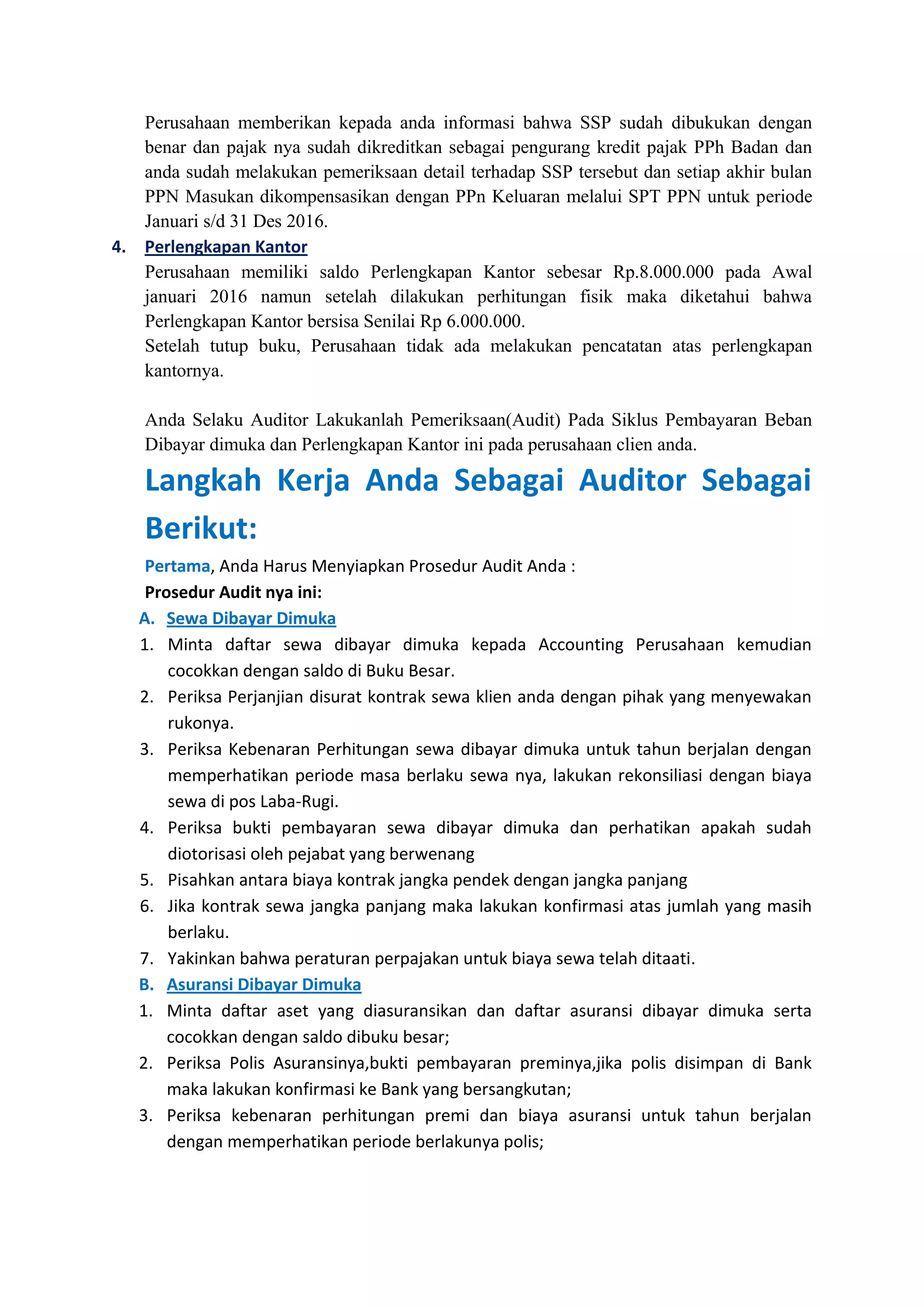 Audit siklus pembayaran beban dibayar di muka | PDF