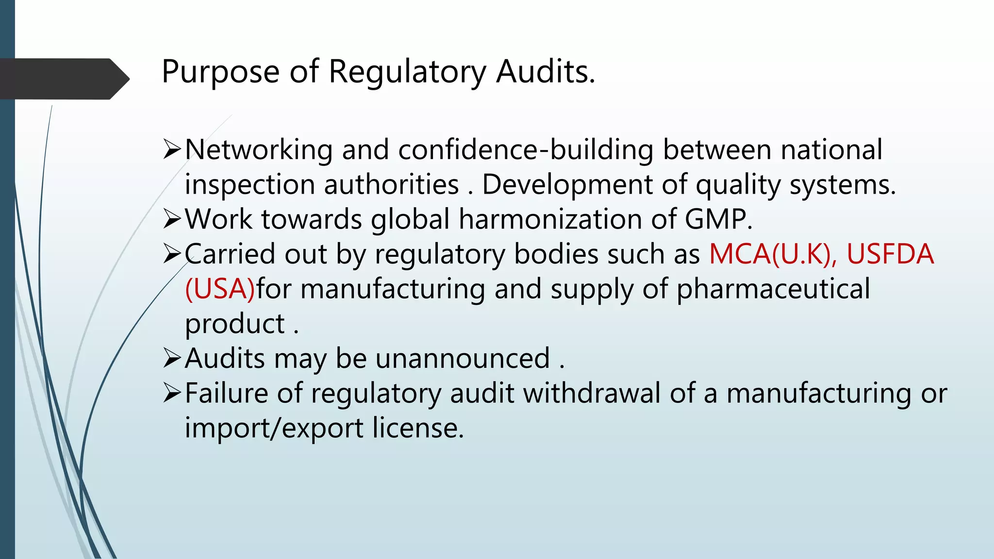 Audits in pharmaceutical industry | PPTX