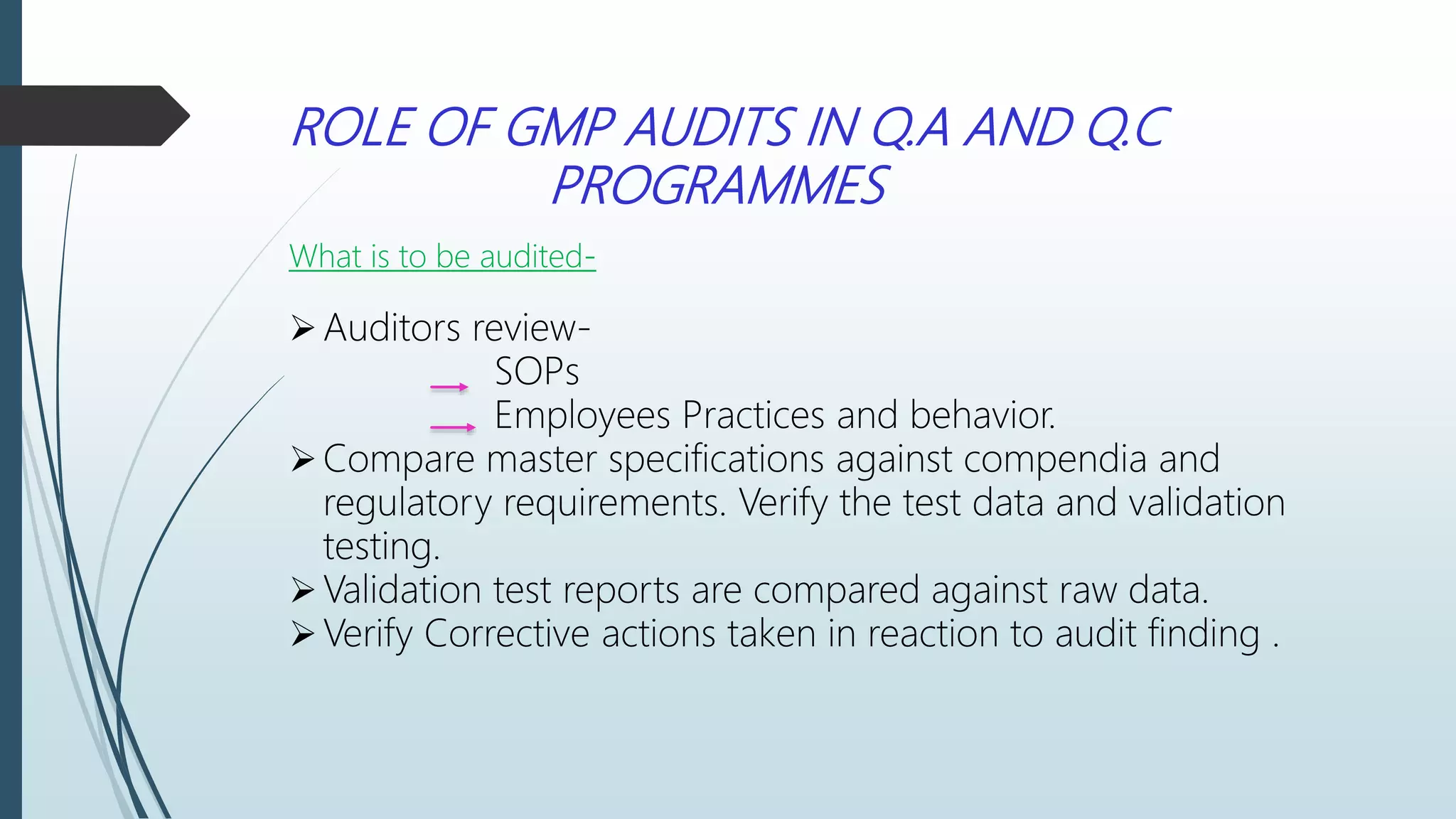 Audits in pharmaceutical industry | PPTX