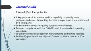 Audits in pharmaceutical industry | PPTX