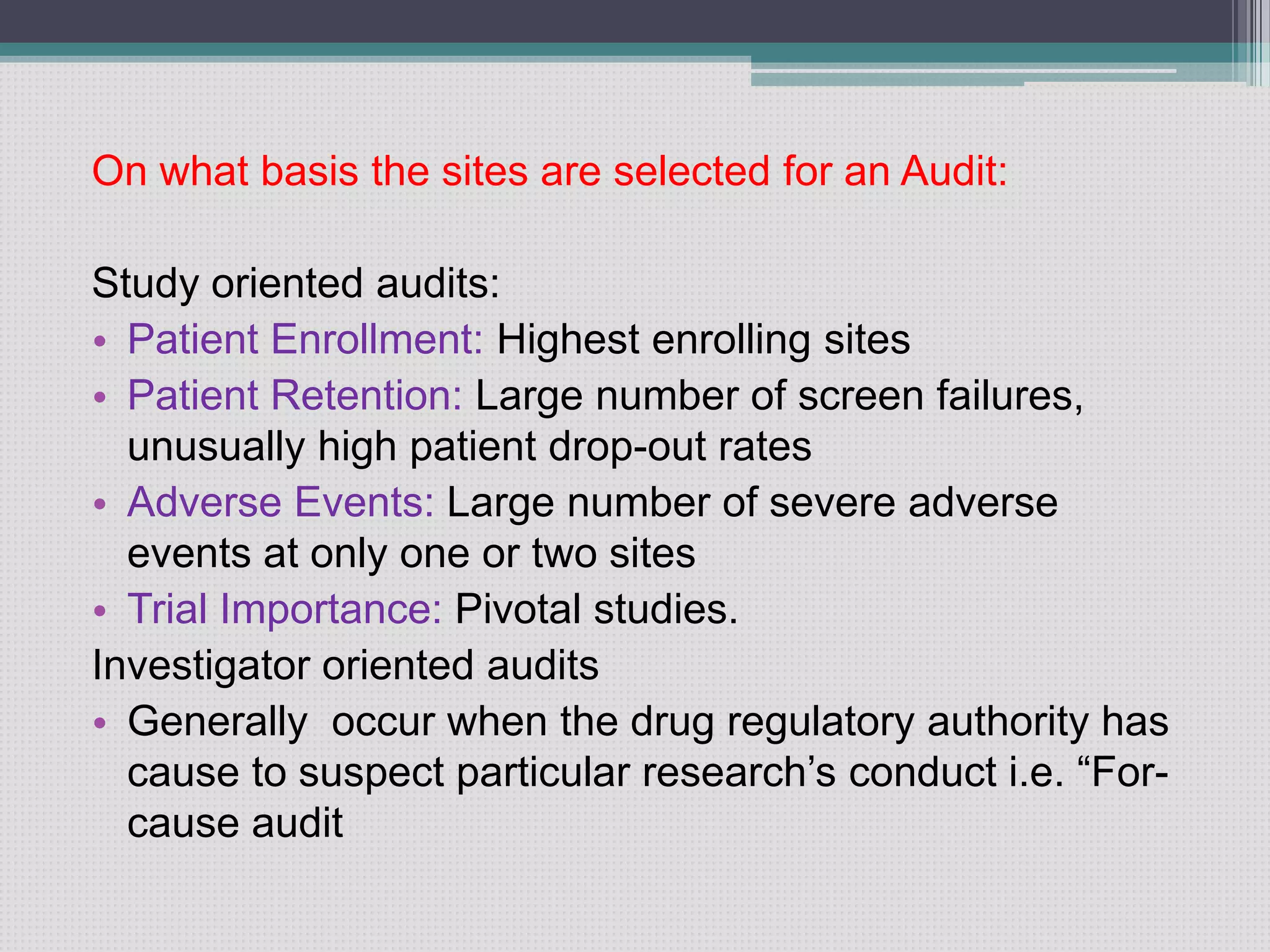 Audits & Inspections in Clinical Research | PPTX